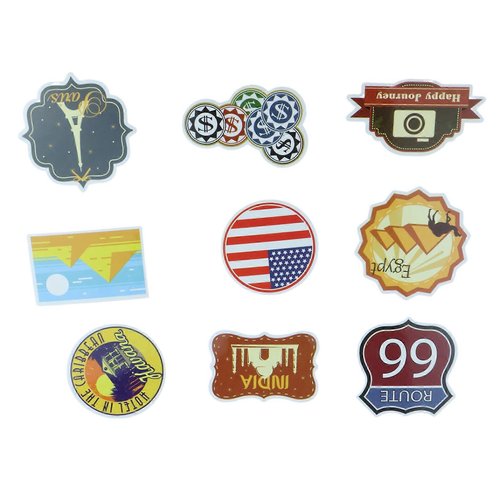 100 Pcs Travel Map Stickers, World Famous Landmarks Country City Logo ...