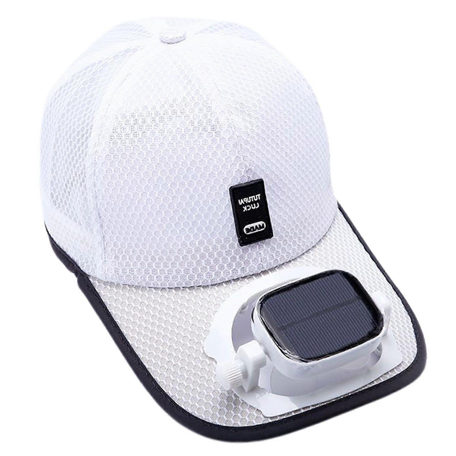 Mens Baseball Cap with Solar Fan, Summer UV Protection Wide Brim Sun ...