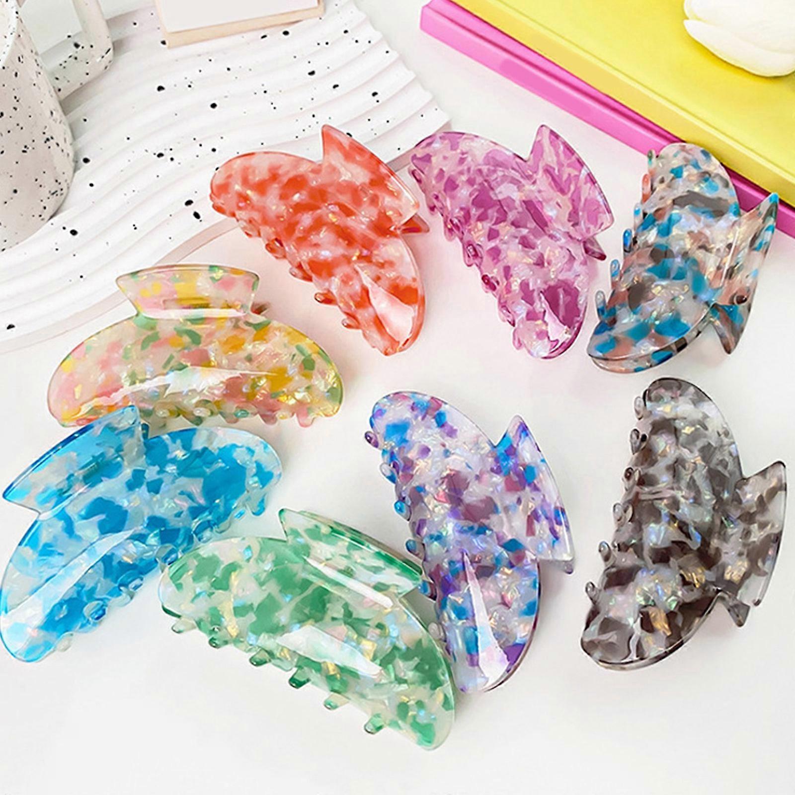 Pack of 2 Candy Color Hair Claw Clip for Women Strong Grip Hair Holder ...