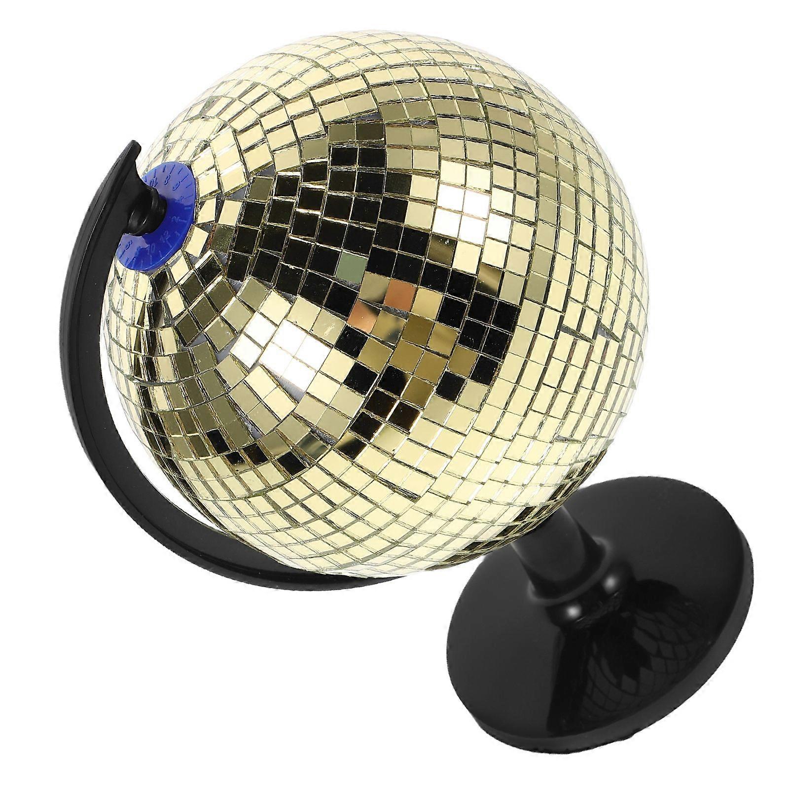 Golden Rotating Disco Ball Globe Reflective Mirror Ball For Home Decor ...