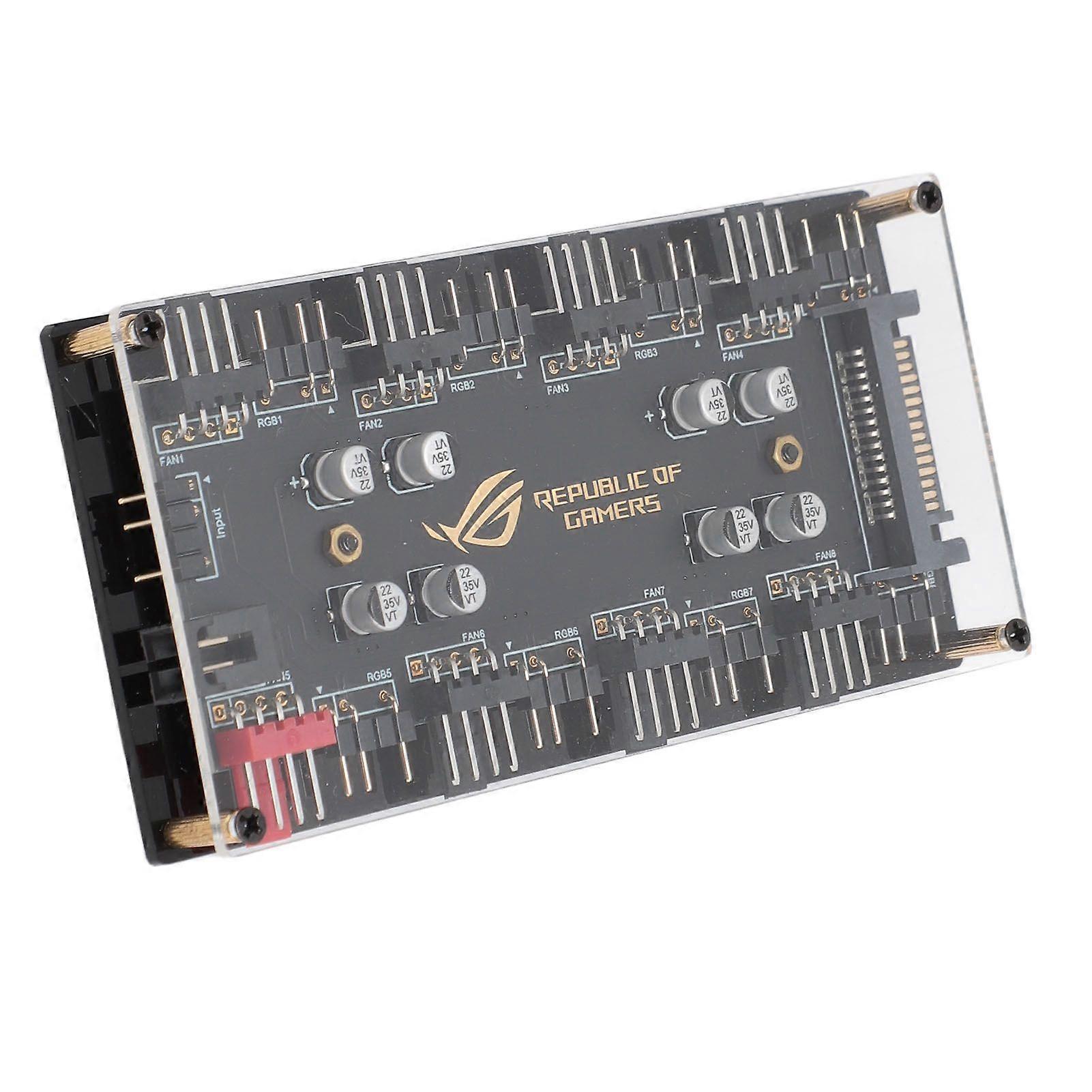 ARGB PWM 2 in 1 Hub 8 Way 5V 3 Pin ARGB HUB and 8 Way 12V 4 Pin PWM Hub ...