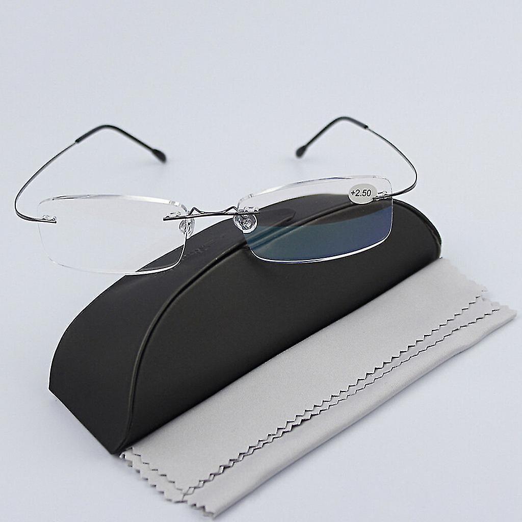 Ultralight For Titanium Rimless Reading Glasses Presbyopia Eyeglasses ...