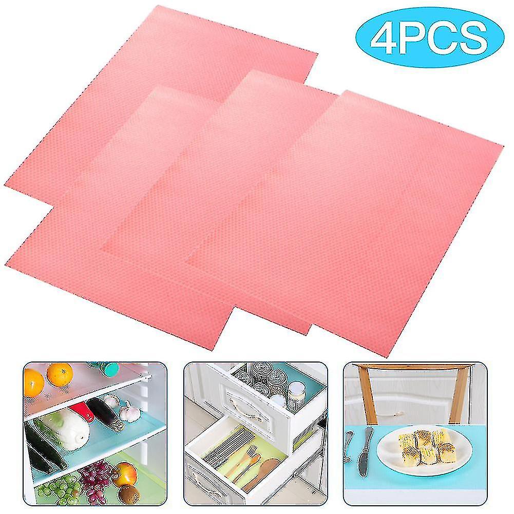Fridge Mats,4 Pcs Antibacterial Reusable Moisture Mats Fridge Pad,non ...