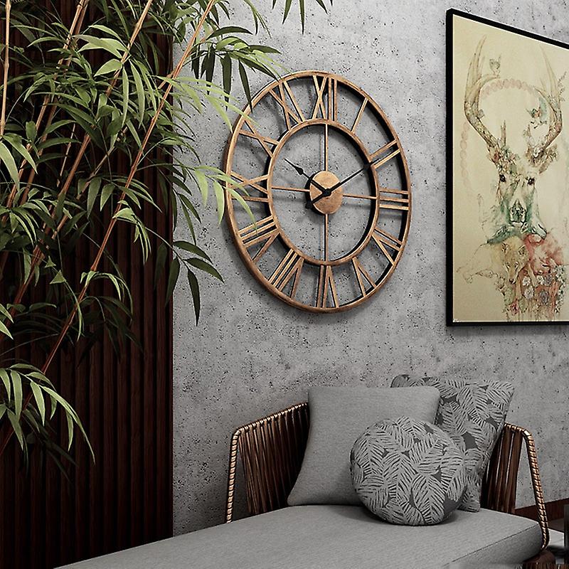 Wall Clocks Needle Roman Numerals Indoor Outdoor Garden Metal Accurate ...