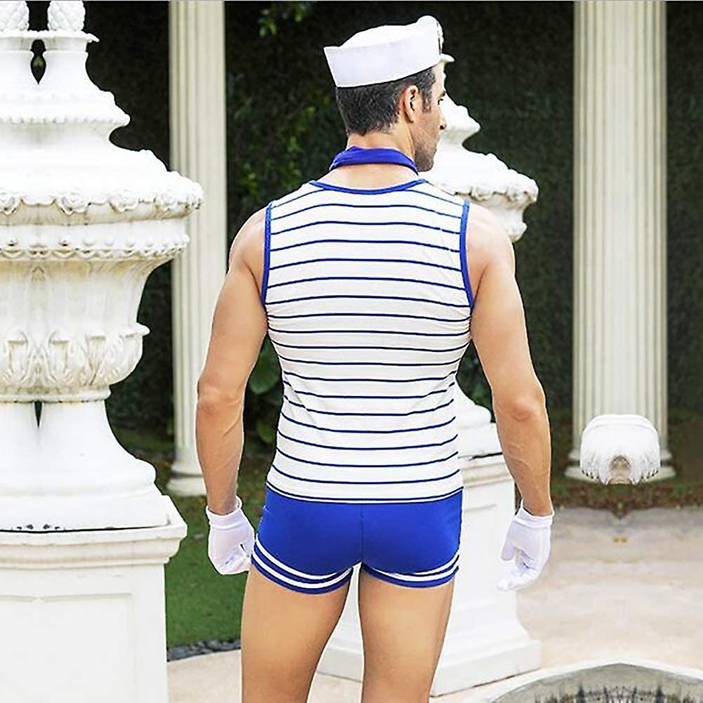 Men Sailor Seaman Party Costume Cosplay Role Play Outfit Lingerie(Pack ...