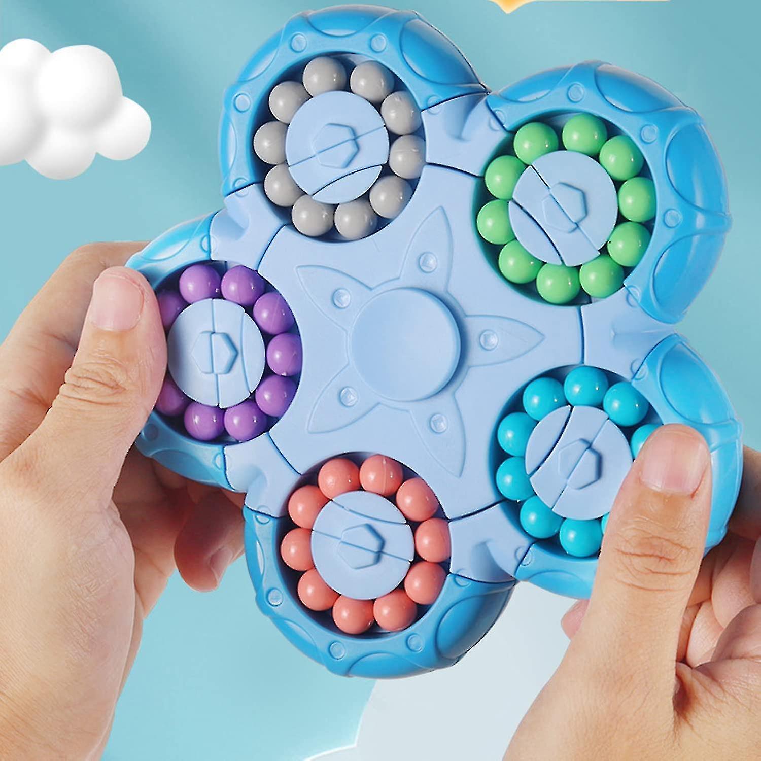 Magic Bean Rotating Cube,hand Spinner Jigsaw Puzzle Toy, Brain Training ...