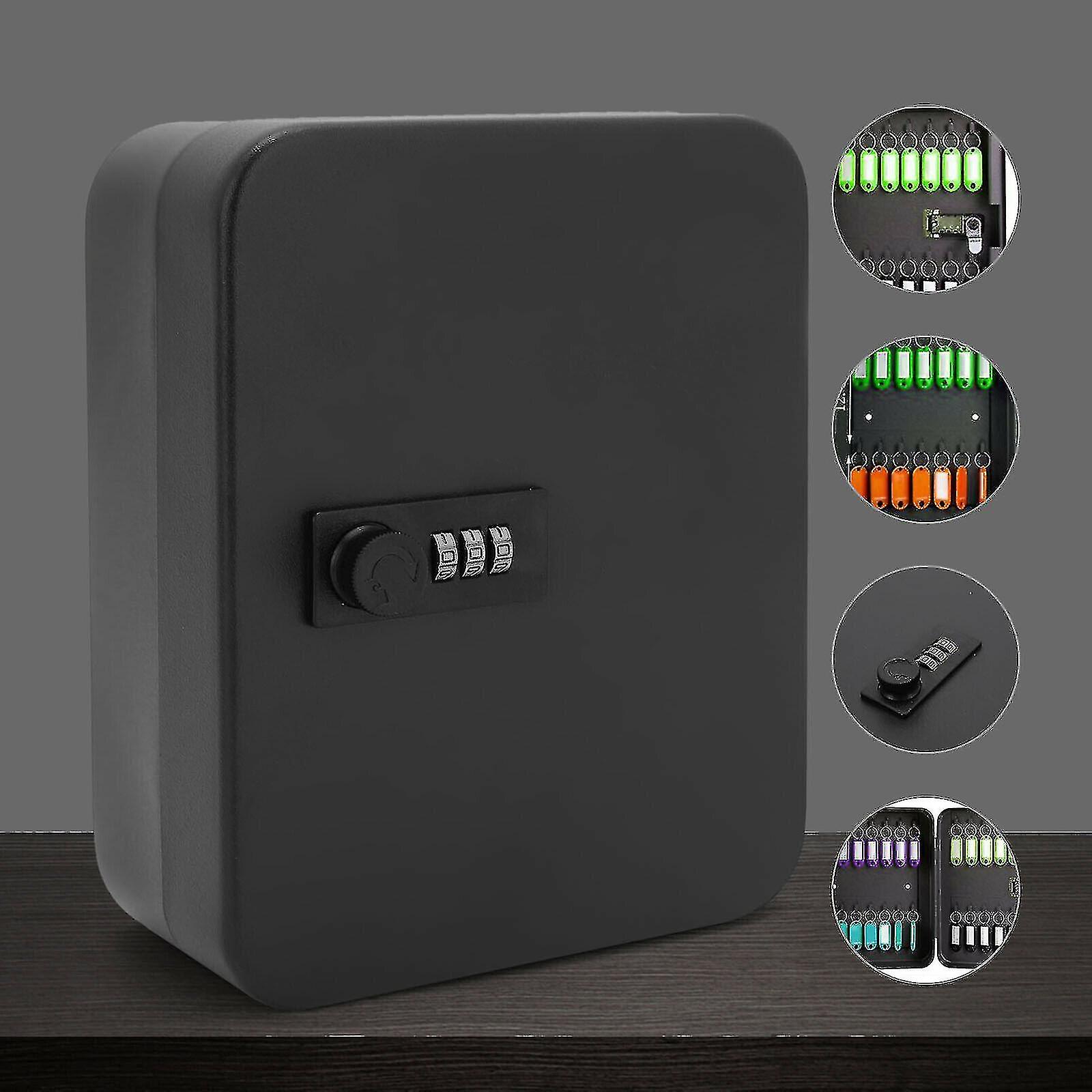Combination Lock Metal Key Storage Cabinet Wall Mounted Lockable Safe ...