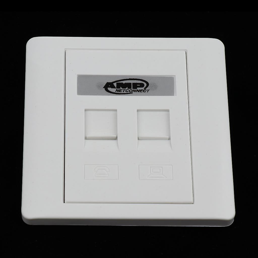 Quad Data Wall Outlet Face Plate 2 Port RJ45/RJ11 Ethernet Network ...