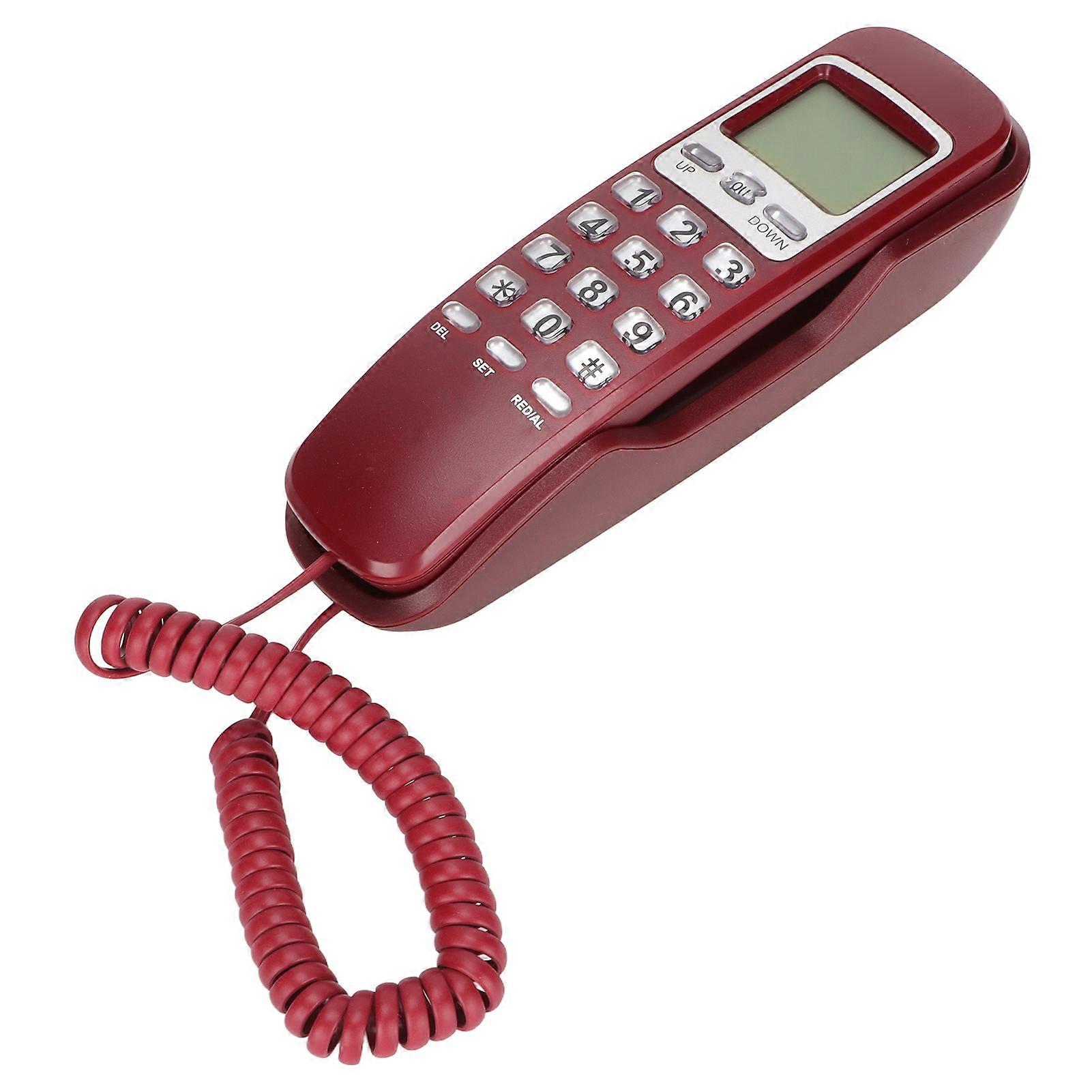 Retro Wall Mountable Corded Wall Phone with LCD Display for Hotel Home ...