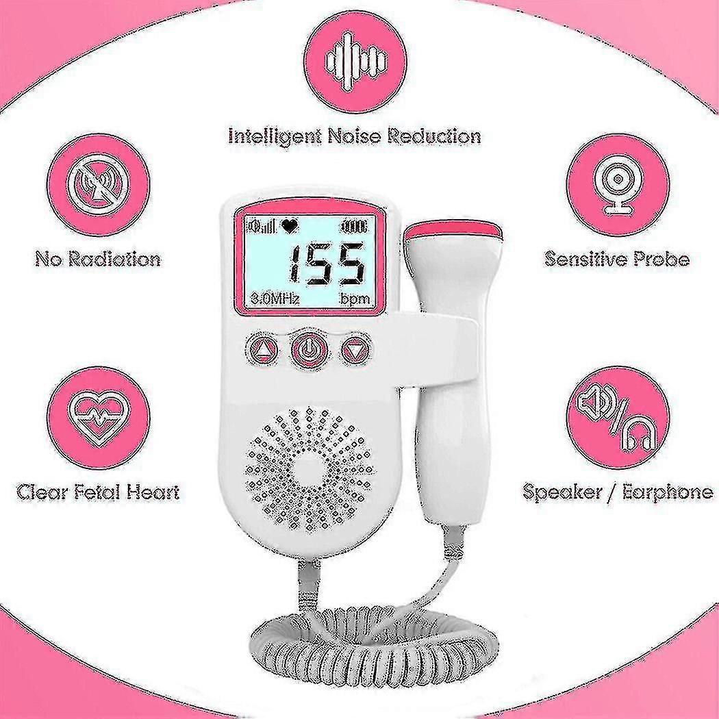 Fetal Doppler Detector Baby Heart Beat Rate Probe Prenatal Monitor ...