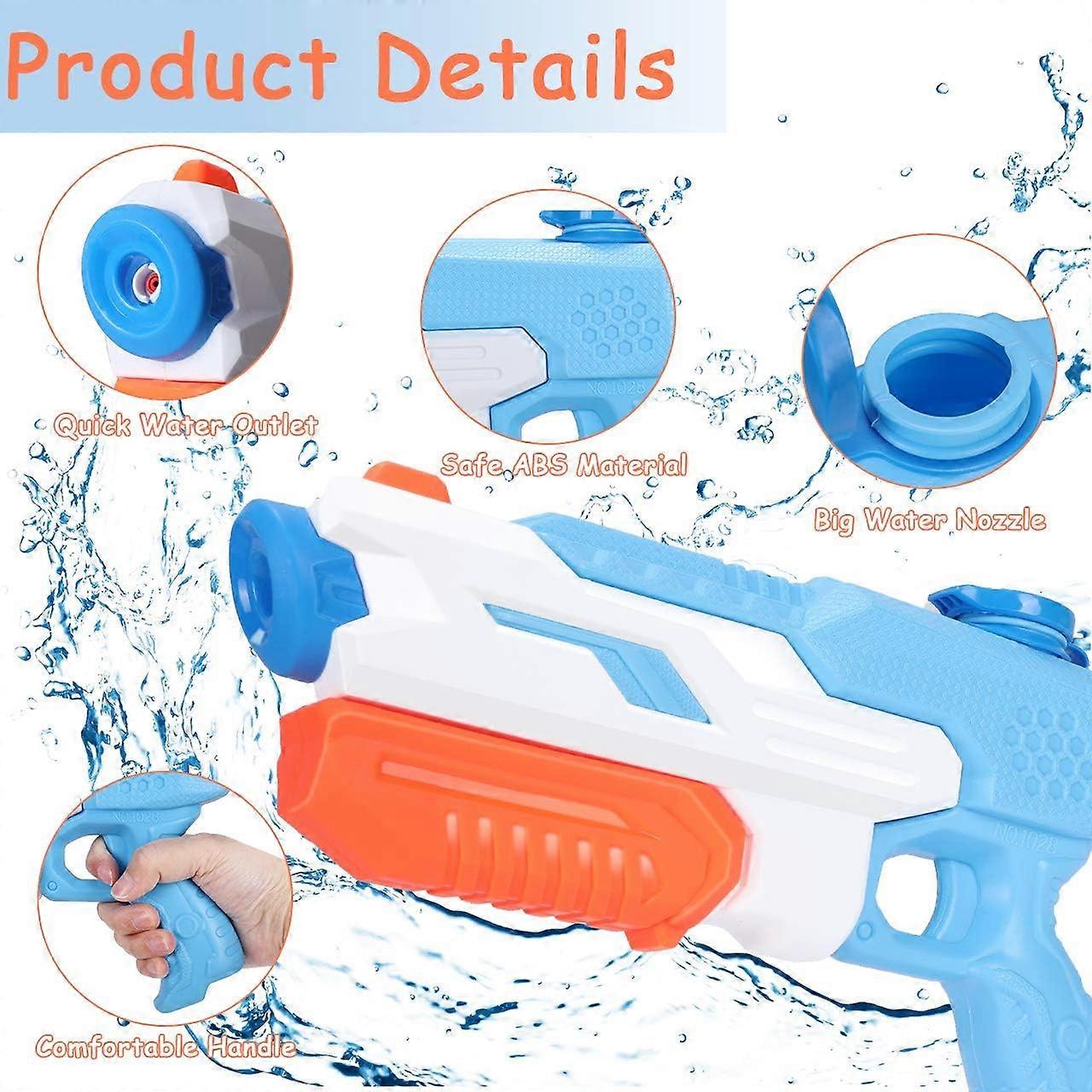 2 Pack Water Pistols, 650ML Summer Water Pool Toy with 11M Long ...