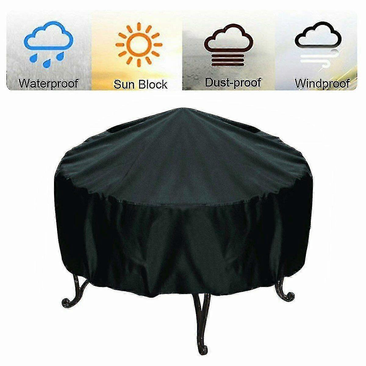 210d Oxford Cloth Round Fire Pit Dust Cover, Waterproof, Dustproof And ...