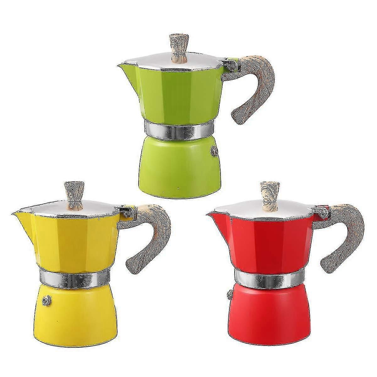 Aluminum Italian Coffee Machine Filter Stove Pot 3 Cups(red) | Fruugo UK