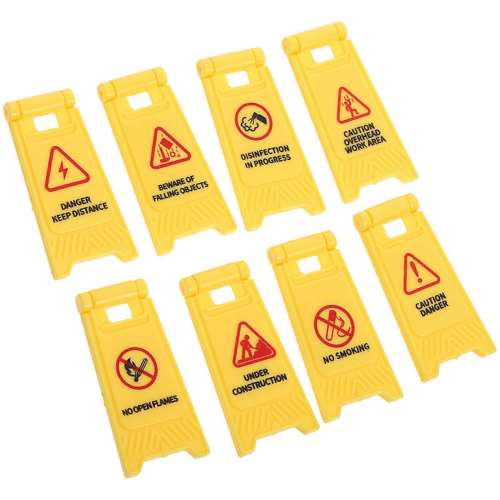 8Pcs Traffic Signs Toys Kids Pretend Play Warning Signs Models Traffic ...