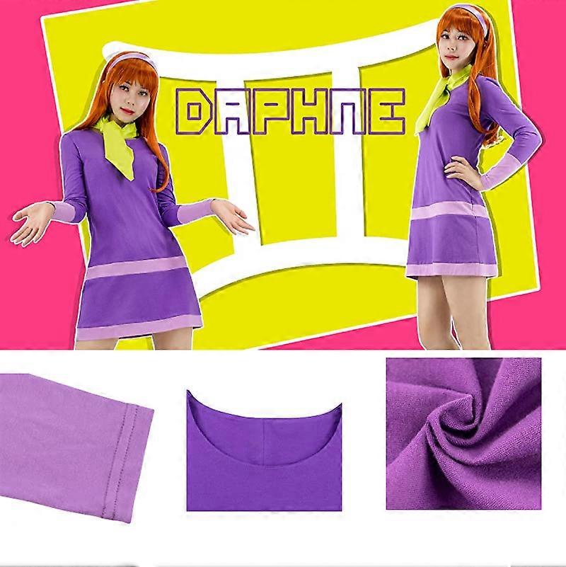DAZCOS Daphne Cosplay Costume Daphne Purple Dress Women Halloween ...