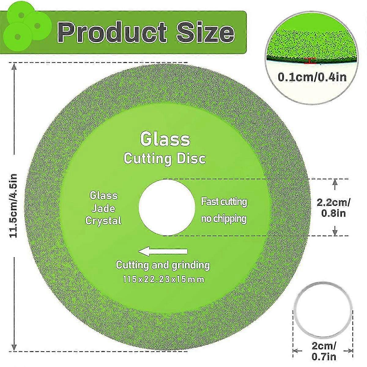 4.5in Glass Cutting Disc For Grinder,3pcs Diamond Cutting Disc,with ...