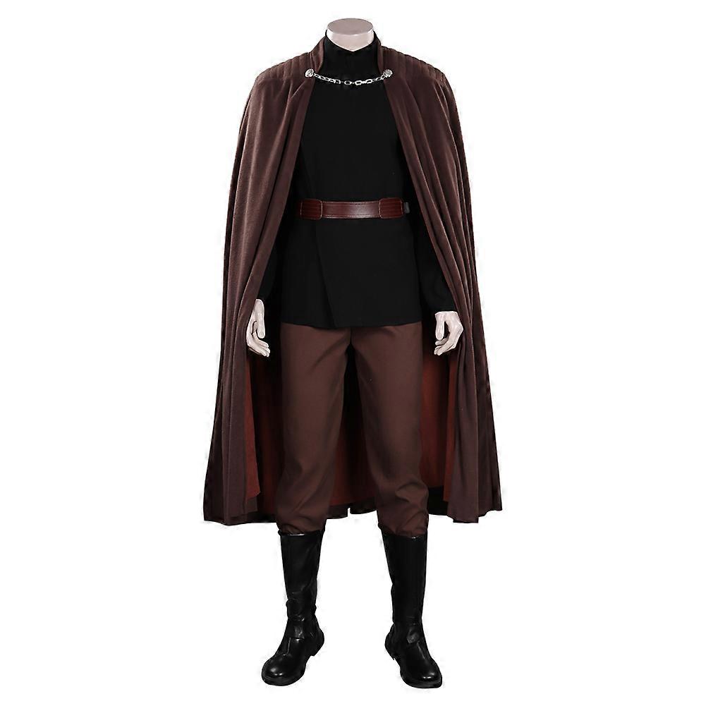 Dooku Cosplay Costume Men Black Cloak Movie Battle Space Jedi Roleplay ...