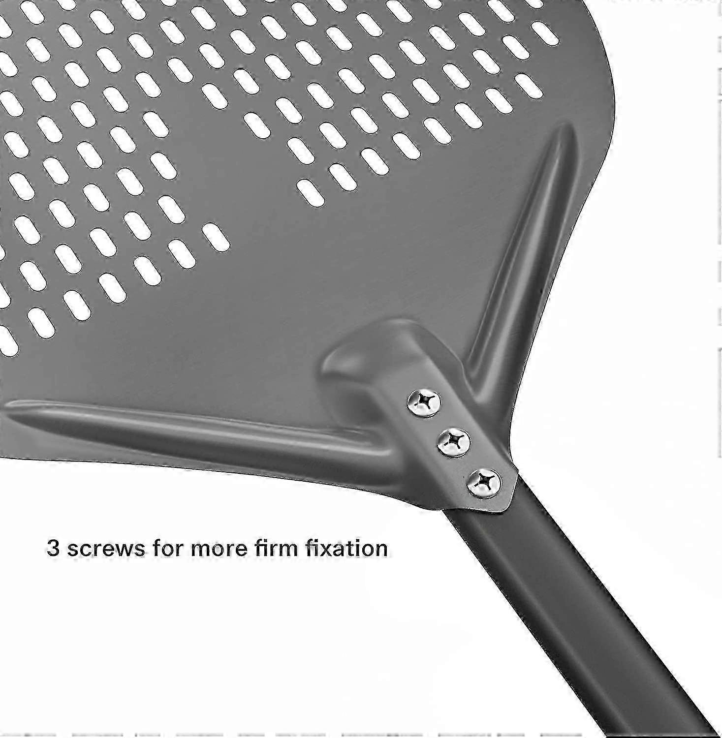 14" perforated pizza peel, long rod hard anodized alumina pizza peel ...
