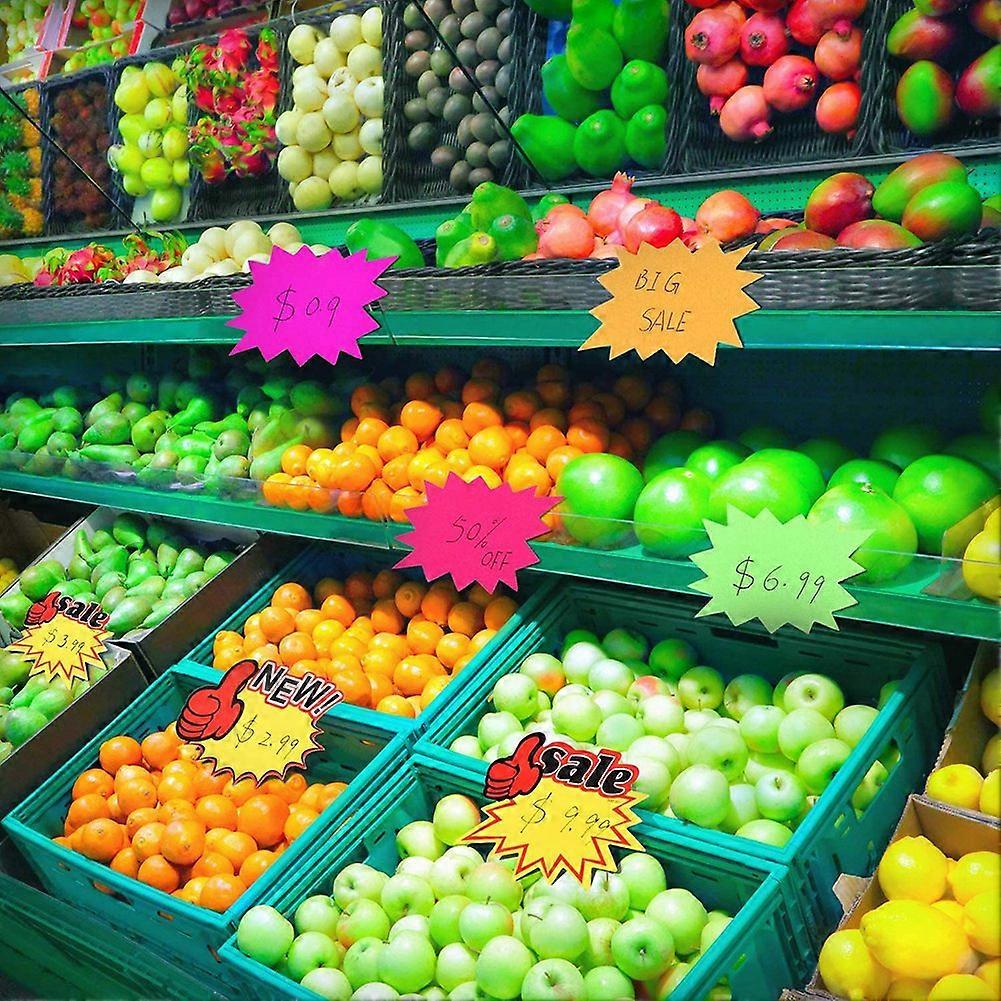 500 Pieces Burst Signs Store Signs Blank Star Shape Retail Sale Tags ...