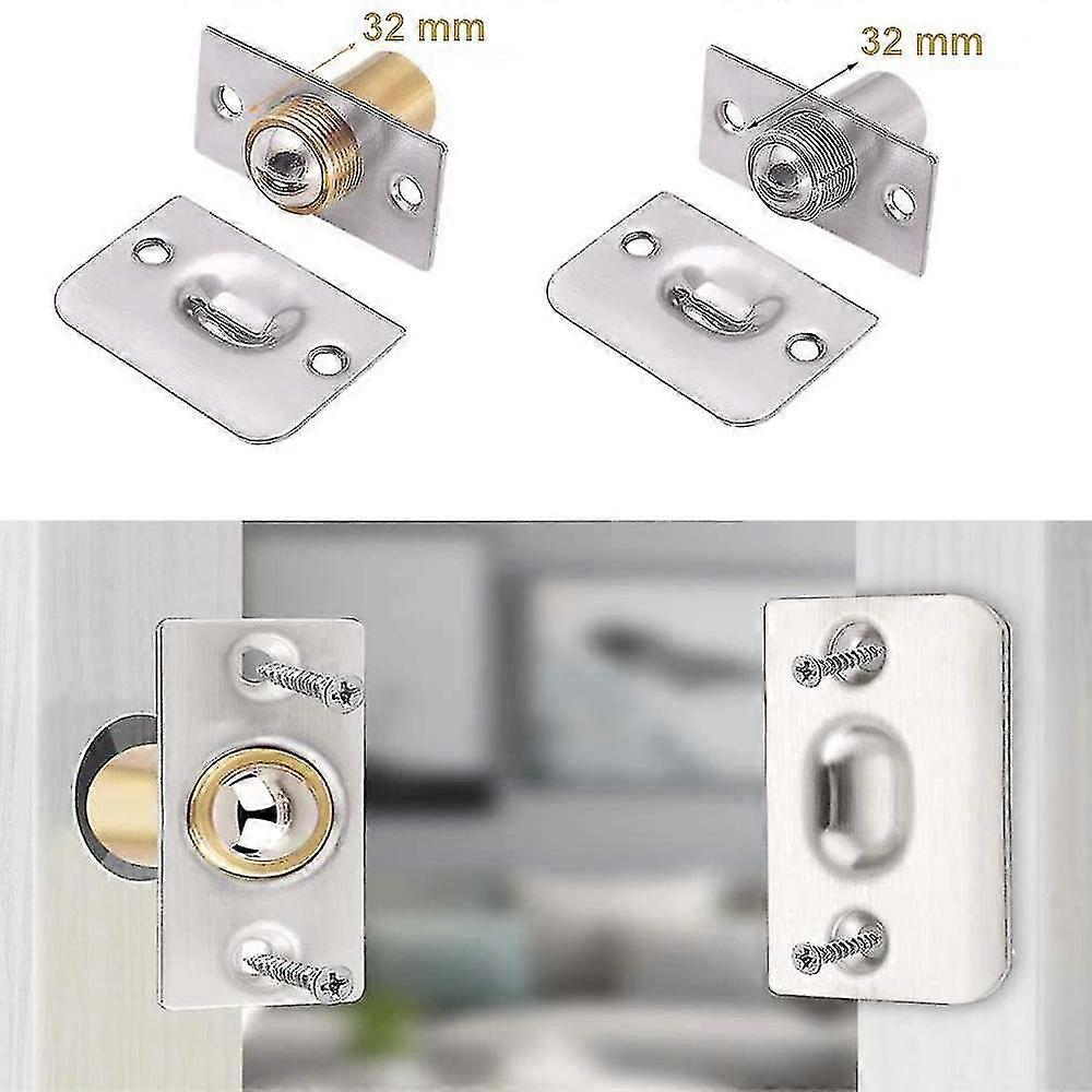 2 Pieces Cabinet Door Ball Catch, Stainless Steel Adjustable Roller ...