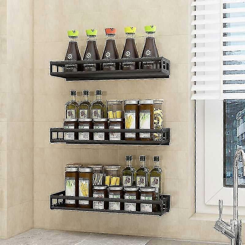 Spice Rack Wall Mount, Stainless Steel Spice Rack Organizer For Cabinet ...