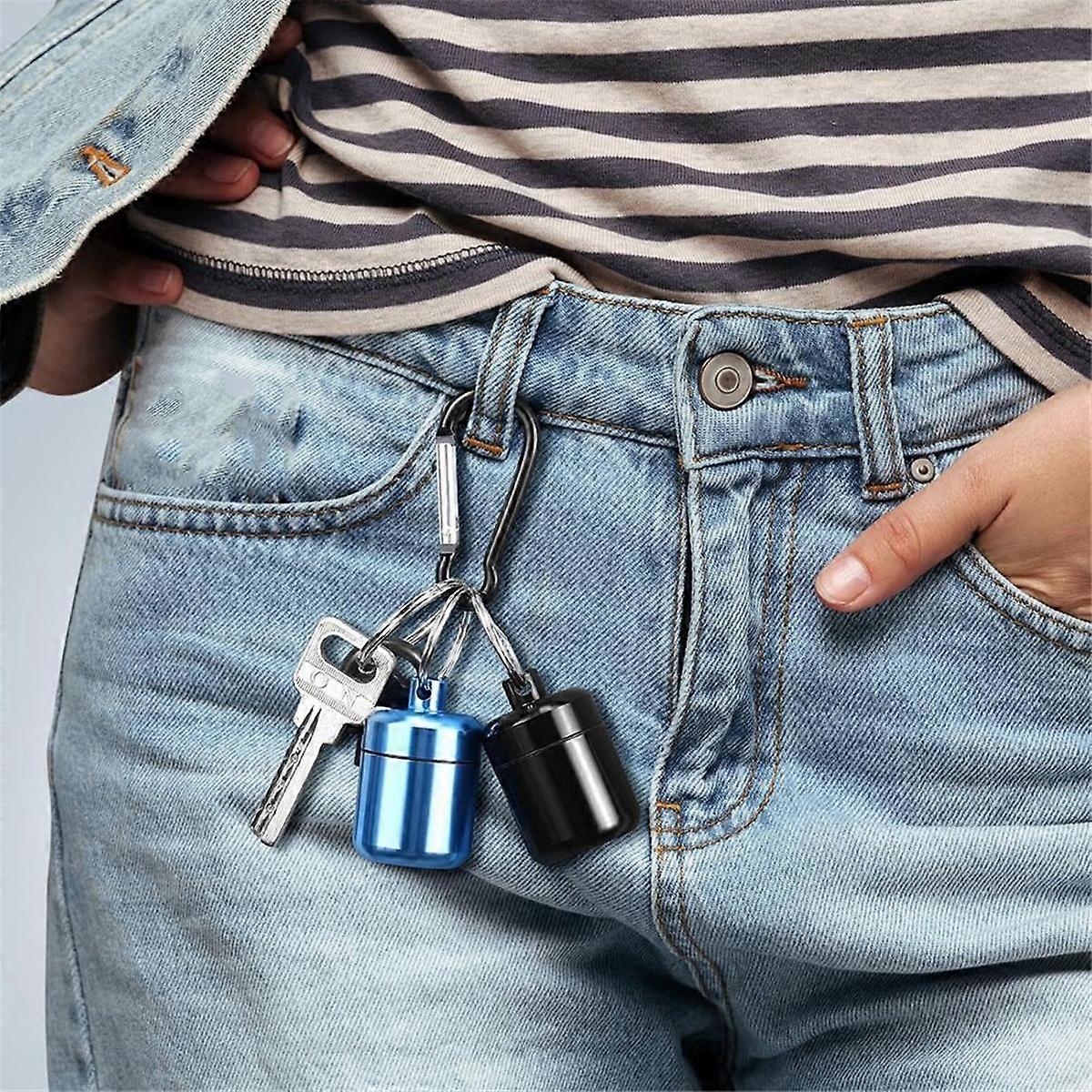 4 Pack Ear Plug Carrying Case Keychain, Portable Keychain Pill Holder ...