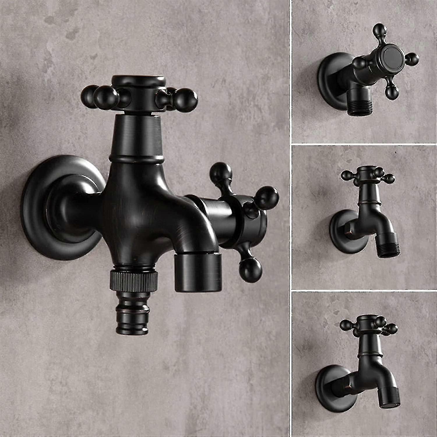 Outdoor Faucet Modern Black Bronze Single Cold Tap Outdoor Faucet ...