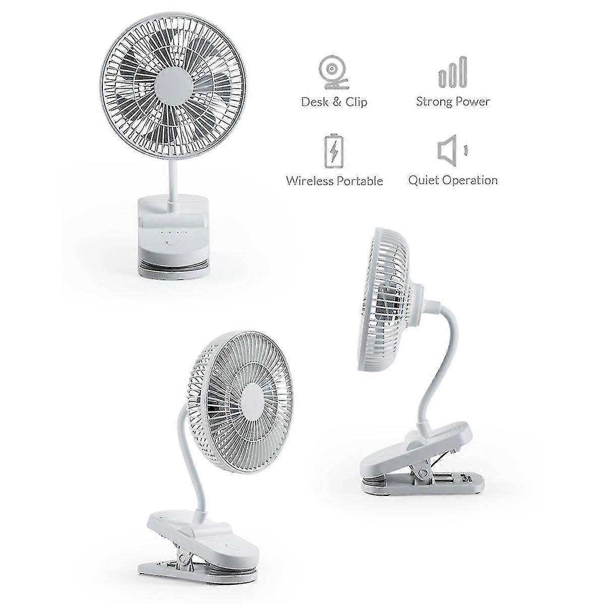 Clip Fan Portable Usb Stroller Fans With 4 Speeds Quiet Clip On Mini ...