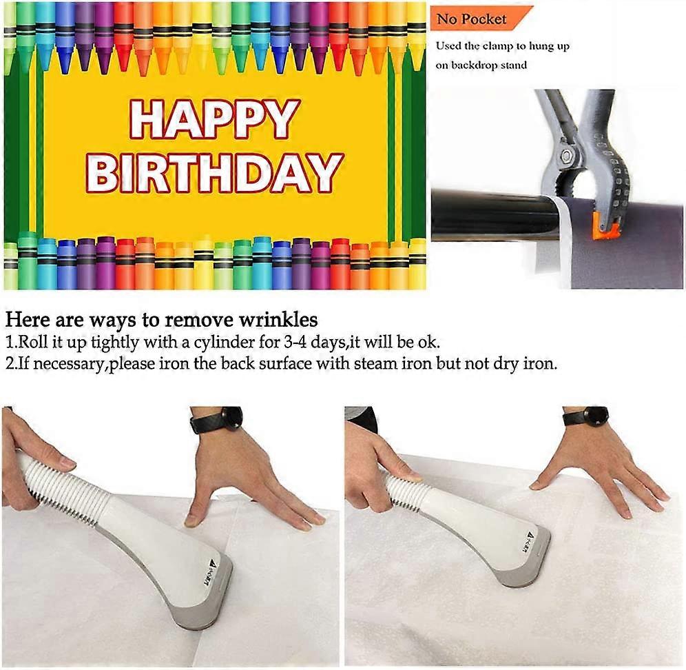 7x5ft Crayon Birthday Party Backdrop Coloring Crayon Birthday ...