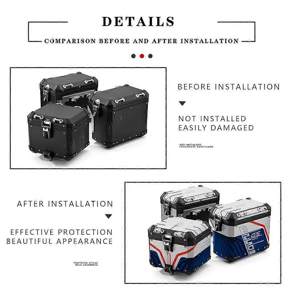 Suitcase Stickers Side Case PVC stickers Motorcycle Trunk Set Decals ...