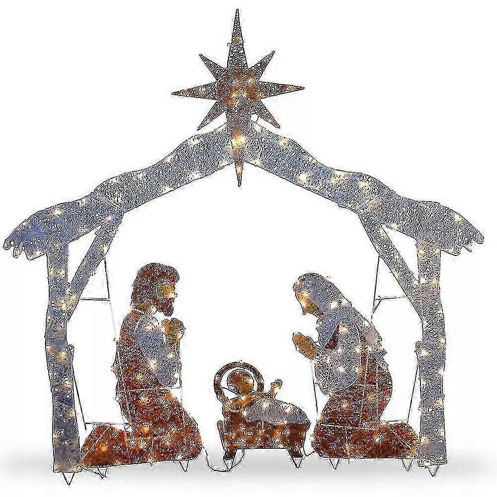 Lighted Christmas Decorations Outside Nativity Set, 2024 Light Up ...