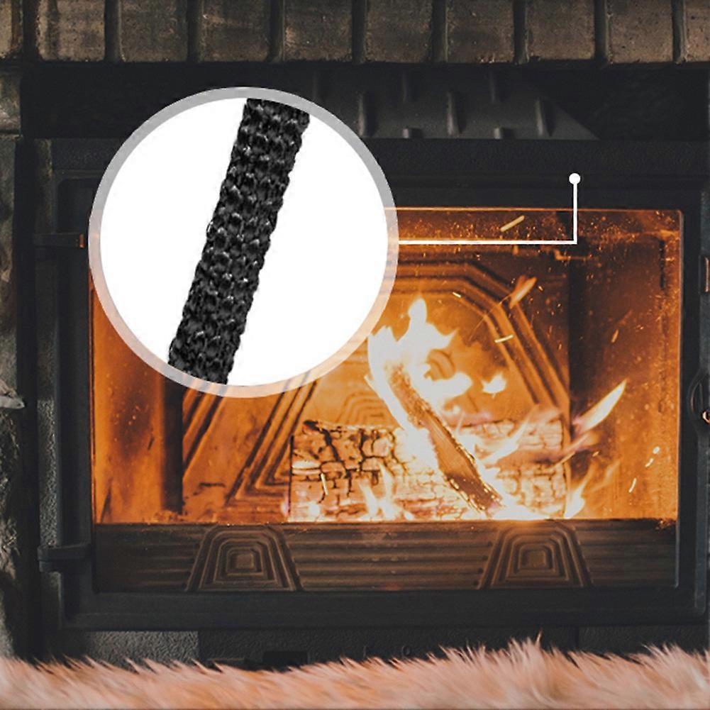 2M Black Flat Stove Rope Self-adhesive Glass Seal Stove Fire Rope ...