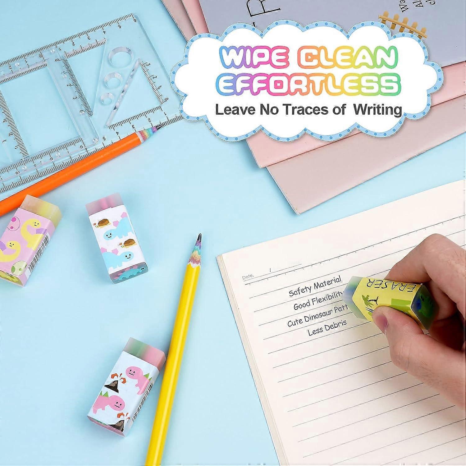 Plastic Pencil Eraser, 4pcs Cube Dinosaur Erasers, Cute Eraser Eraser ...