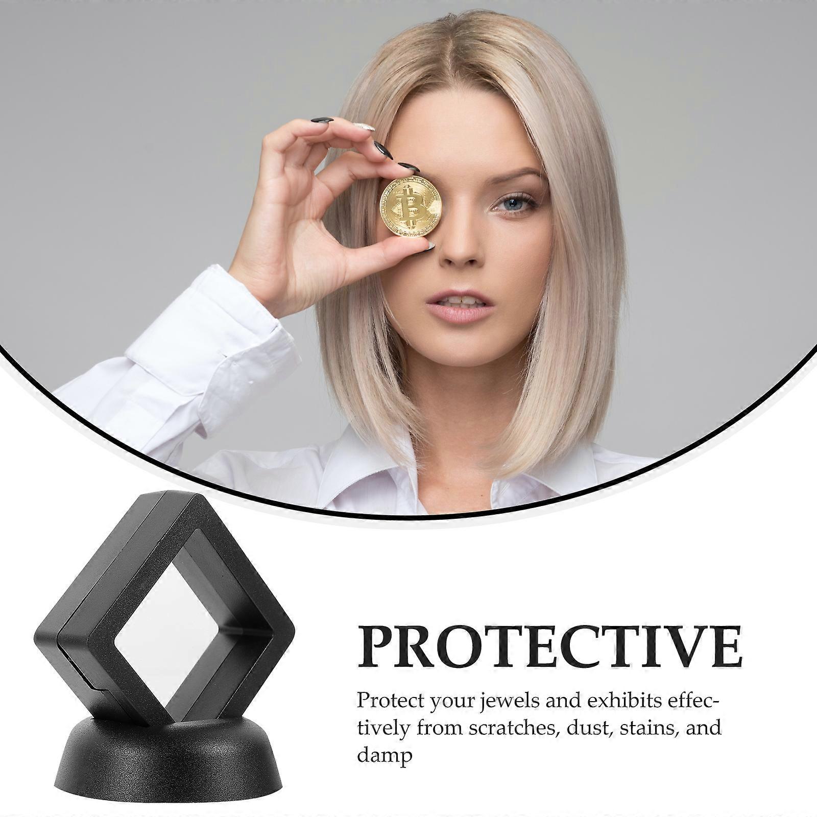 2 Pcs Clear Display Box Clear Display Stand Medal Display Case Shape ...