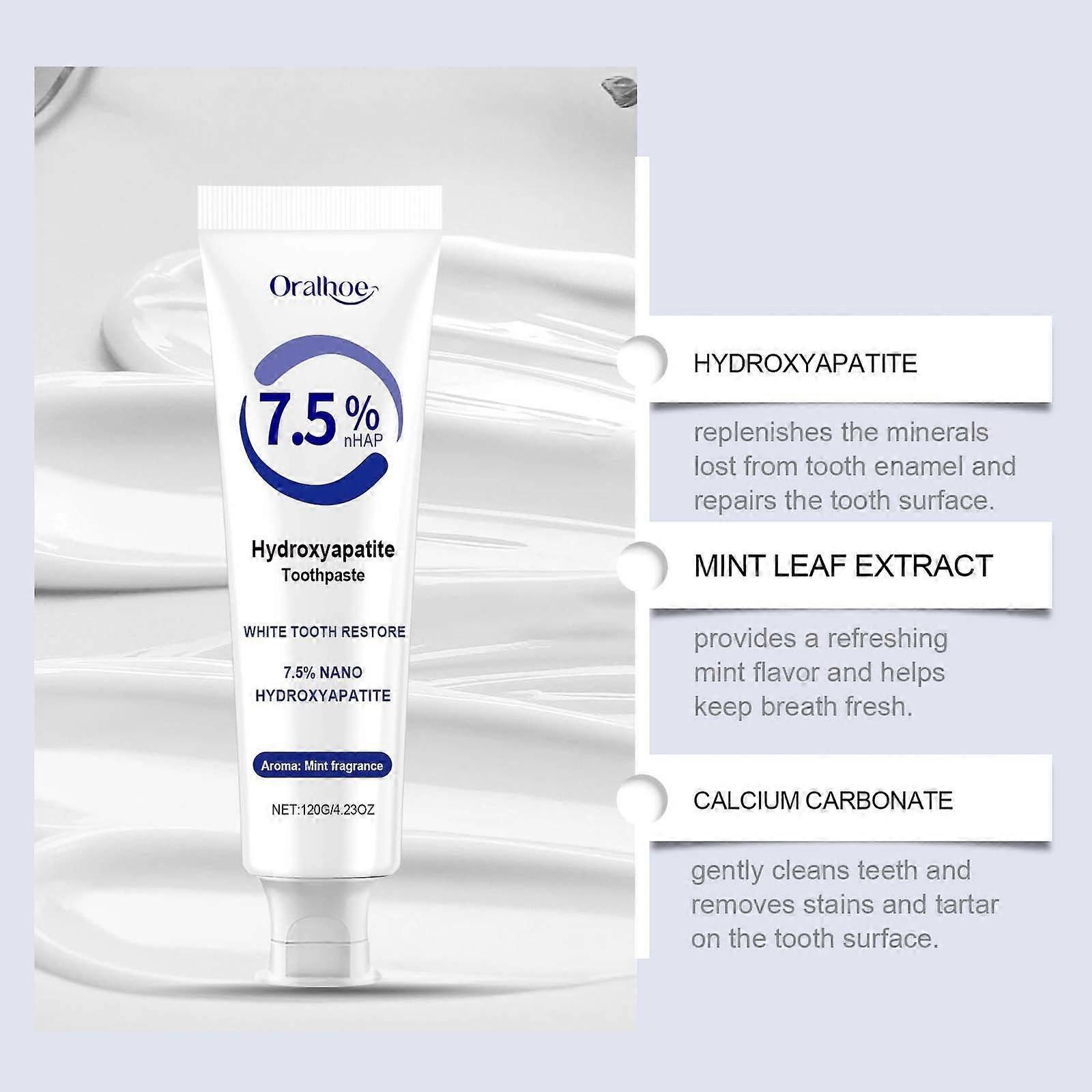 Hydroxyapatite Toothpaste for Advanced Enamel Protection, Gentle and ...