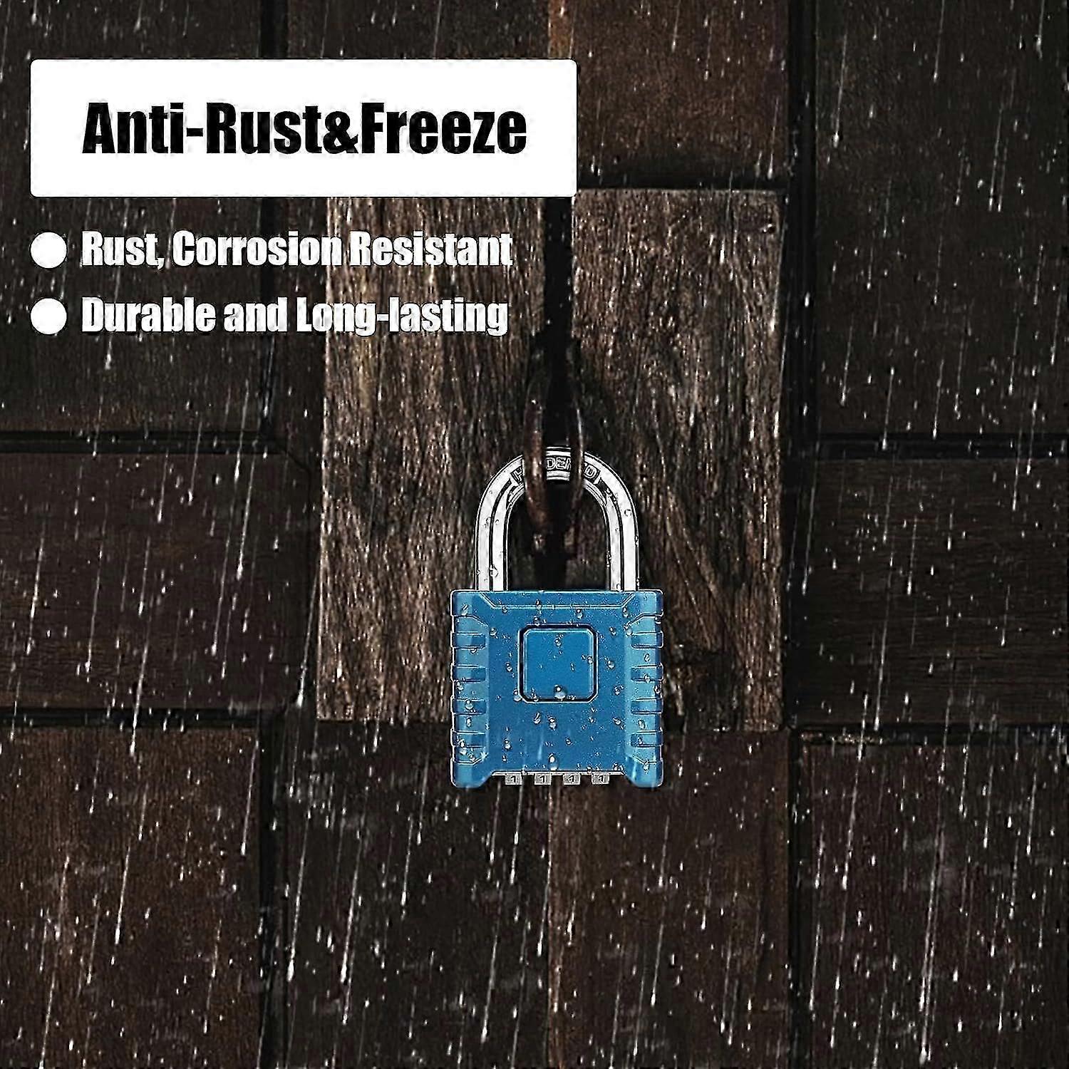 Heavy Duty Outdoor Combination Padlock, 52mm Large 4-Digit Combination ...