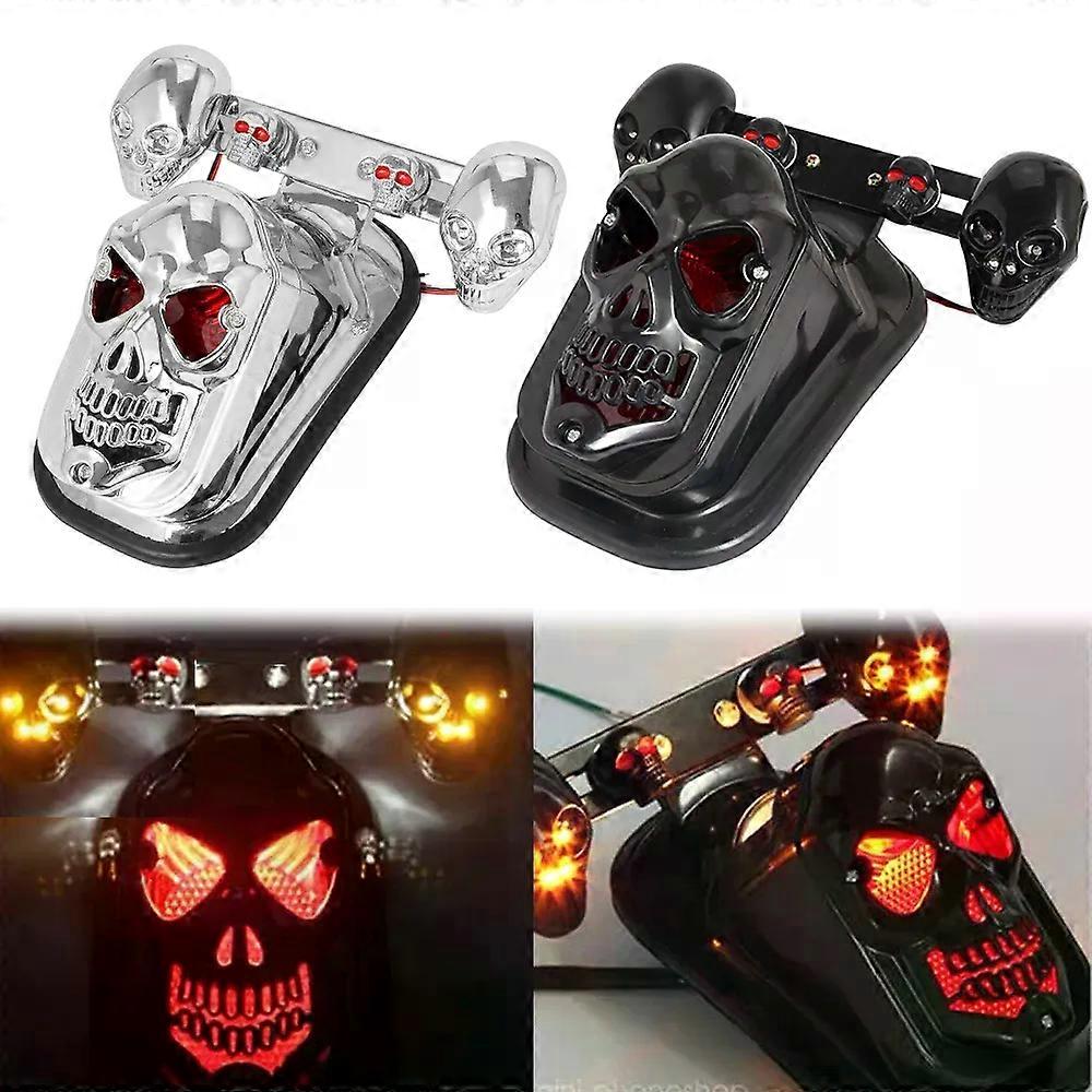 Motorcycle Rear Fender Brake Lamp w/ License Plate Lights Tombstone ...