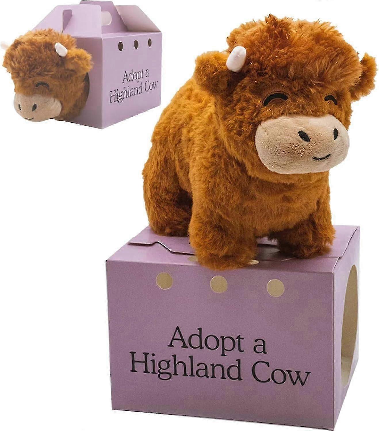 Adopt a HighlAnd Cow Plush, Cute Cow Stuffed Animal Fluffy Cow Figure ...