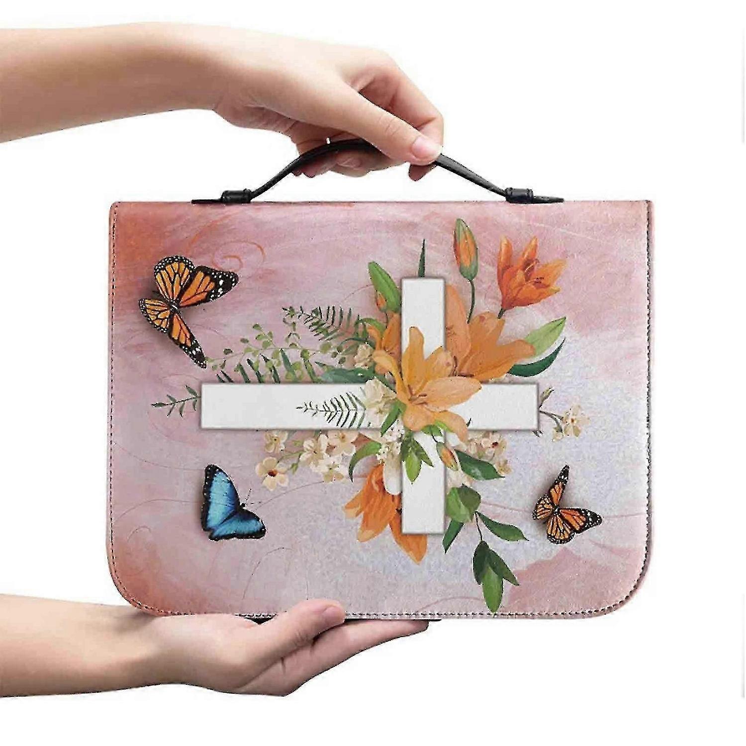 Floral Bible Cover Bible Case Leather Bible Cover Study Bible Carrying Case Bible Organizer Tote ...