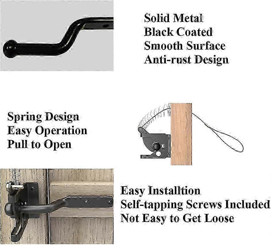 Locking Gate Gravity Door Latch Automatic Gate Latch for Metal Wooden Fences Stainless Steel ...