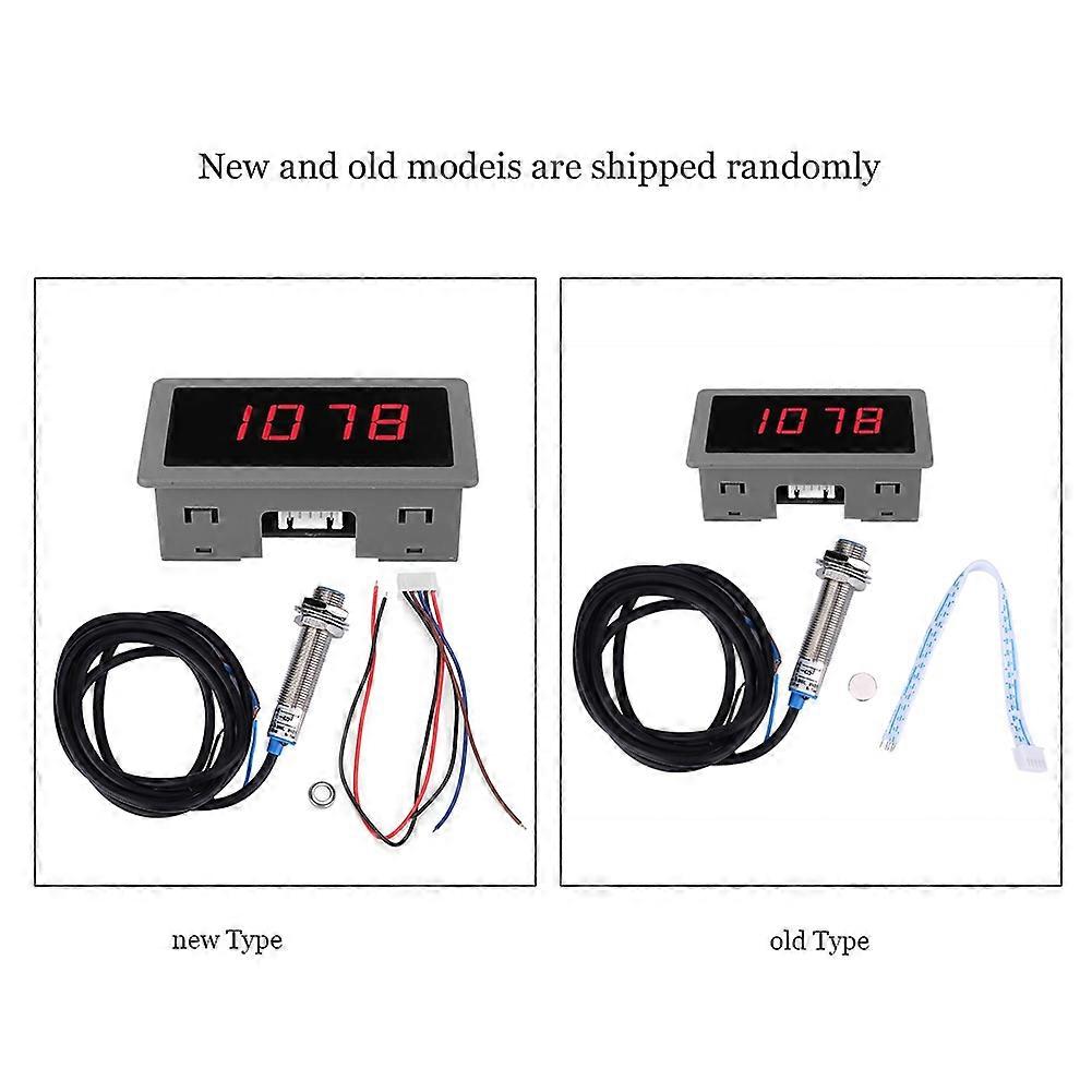 Red 4 Digit LED Motor Tachometer RPM Speed Tester Meter NPN Hall ...