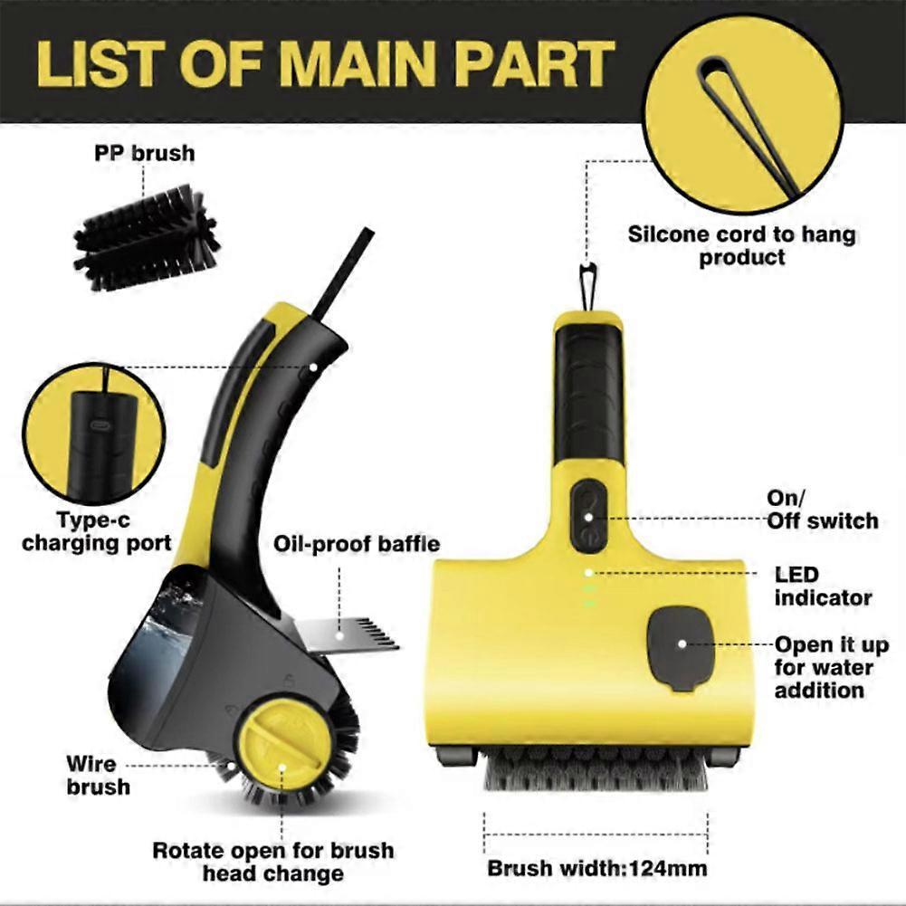 Sakerplus Electric Grill Cleaner, Bristle Free Grill Scrubber ...