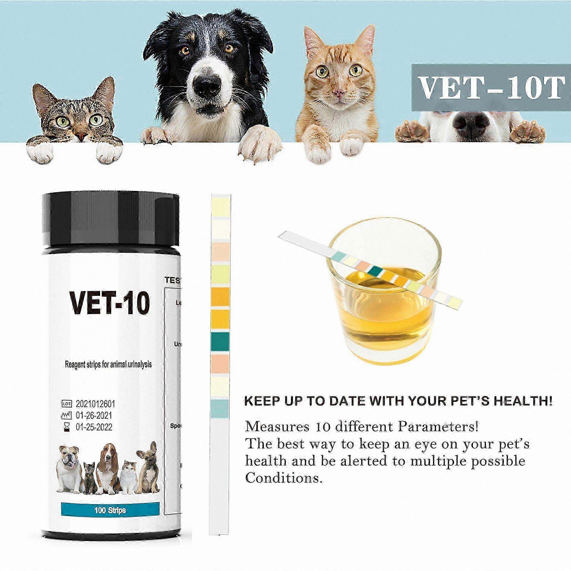 Pet Urine Test Strips, 100 Tests for Dogs & Cats, Vet-Approved ...