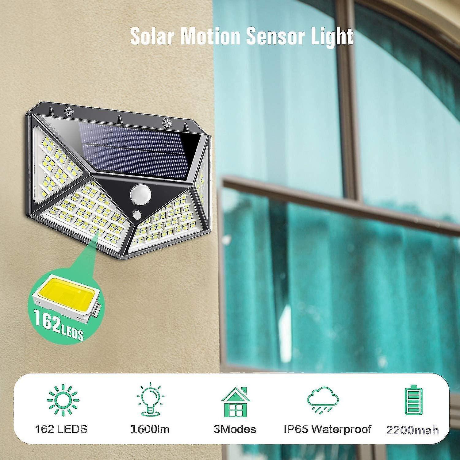Outdoor Solar Light 162 Leds 2 Pack [latest Green Version 2200mah ...