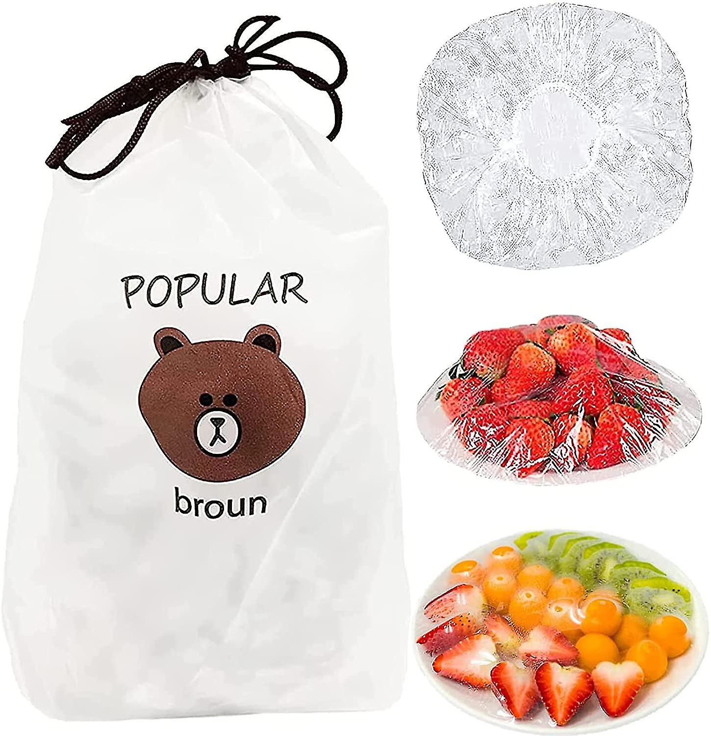 100 Pieces Fresh Storage Bags - Elasticated Reusable Bowl Lids ...