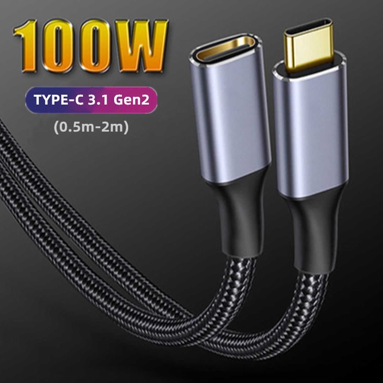 USB 3.1 Type-C Extension Cable USB-C Male to Female Charging 100W ...