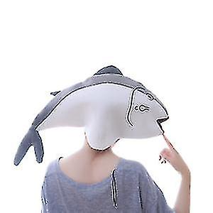 Japanese Cute Plush Salted Fish Head Cover Salted Fish Hat Photo Props ...