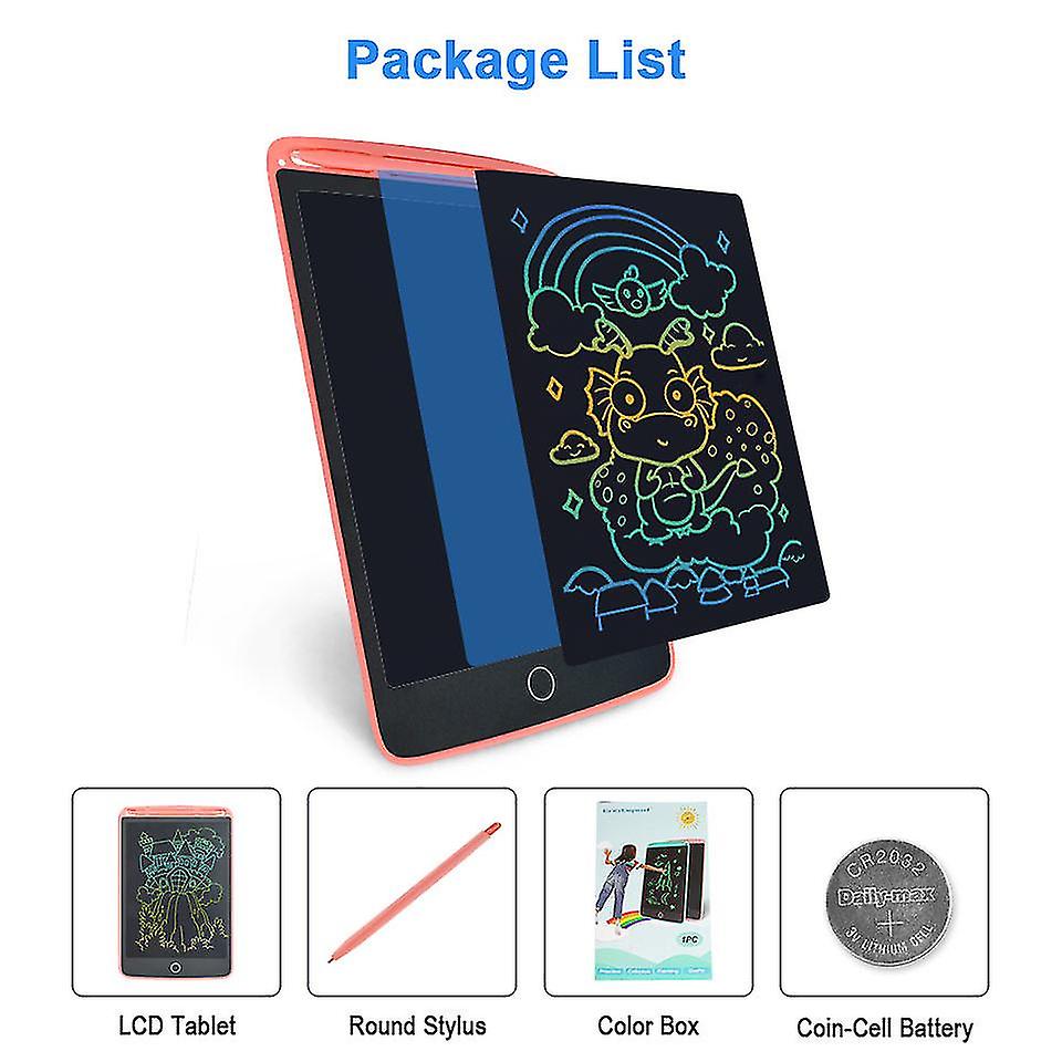 2 Pack Lcd Writing Tablet For Kidspink, 10 Inch Electronic Doodle Board ...