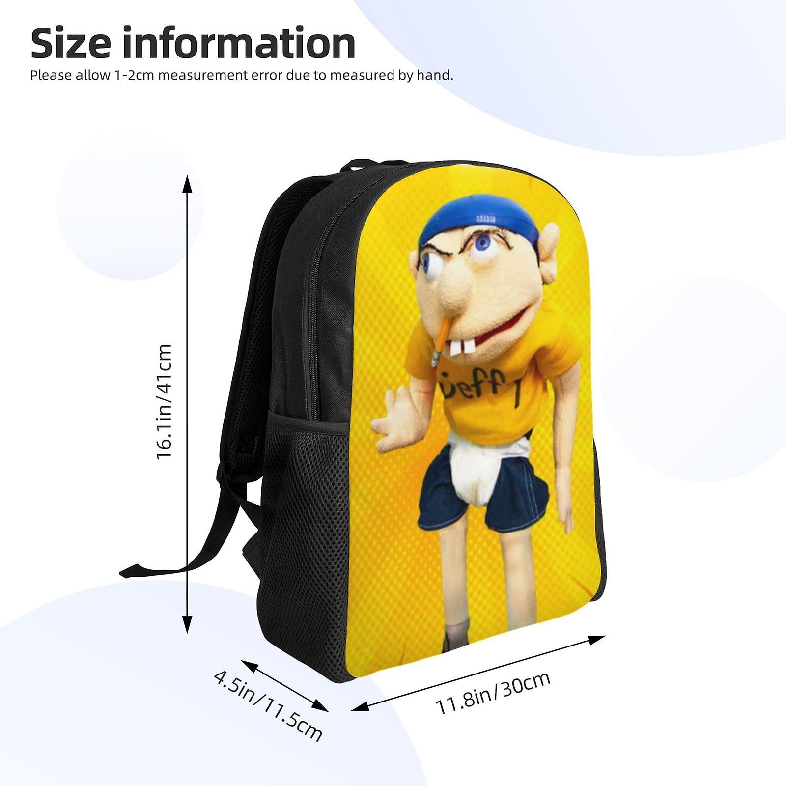 SML Jeffy Puppet Unisex Backpack Laptop School Bag College Student ...