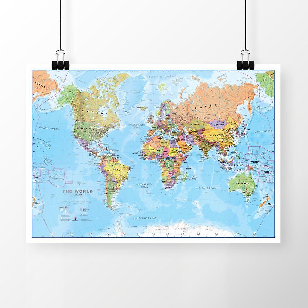 Small World Wall Map Political (Laminated) | Fruugo UK